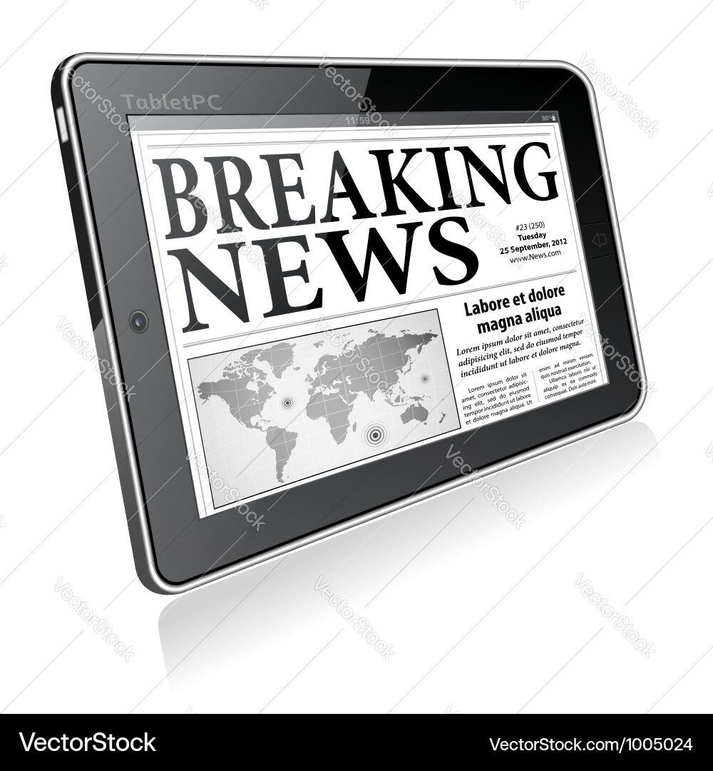 Concept - digital breaking news Royalty Free Vector Image