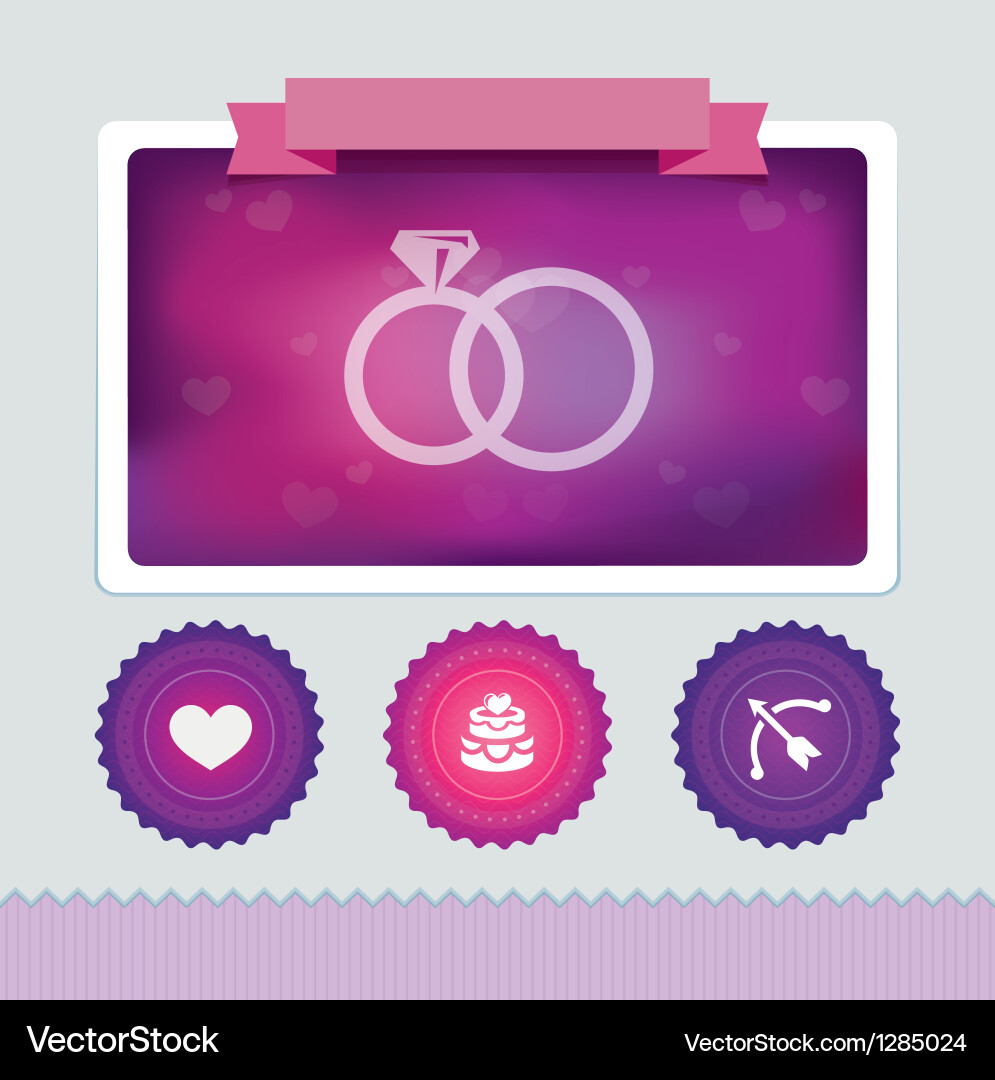Design template with wedding icons Royalty Free Vector Image
