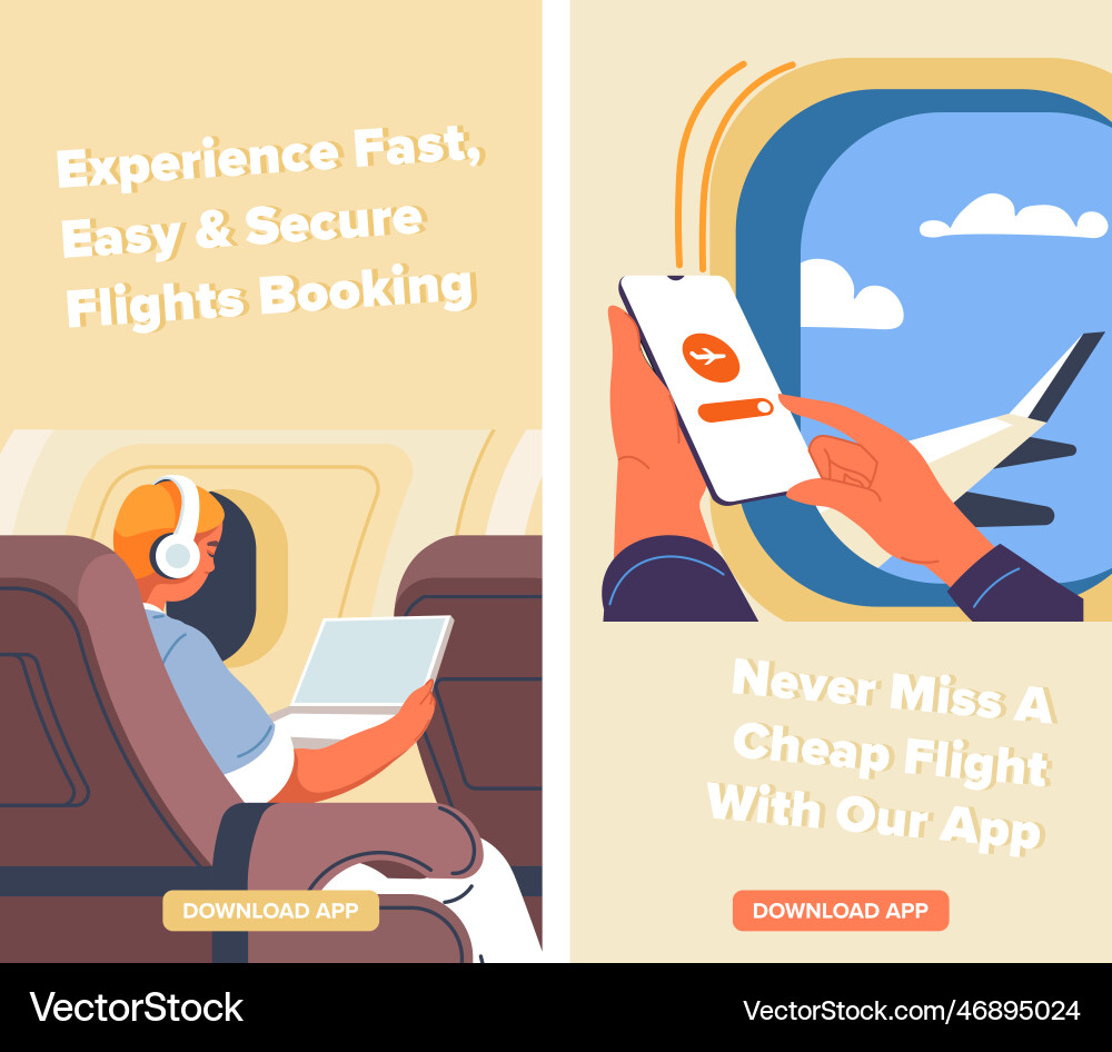 Experience fast easy and secure flights booking Vector Image