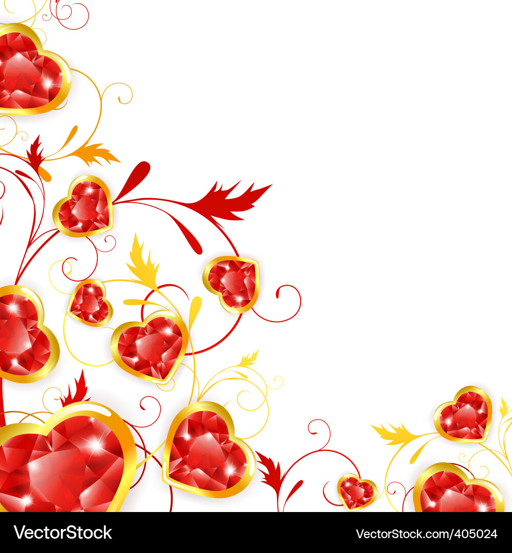 Jewelry hearts Royalty Free Vector Image - VectorStock