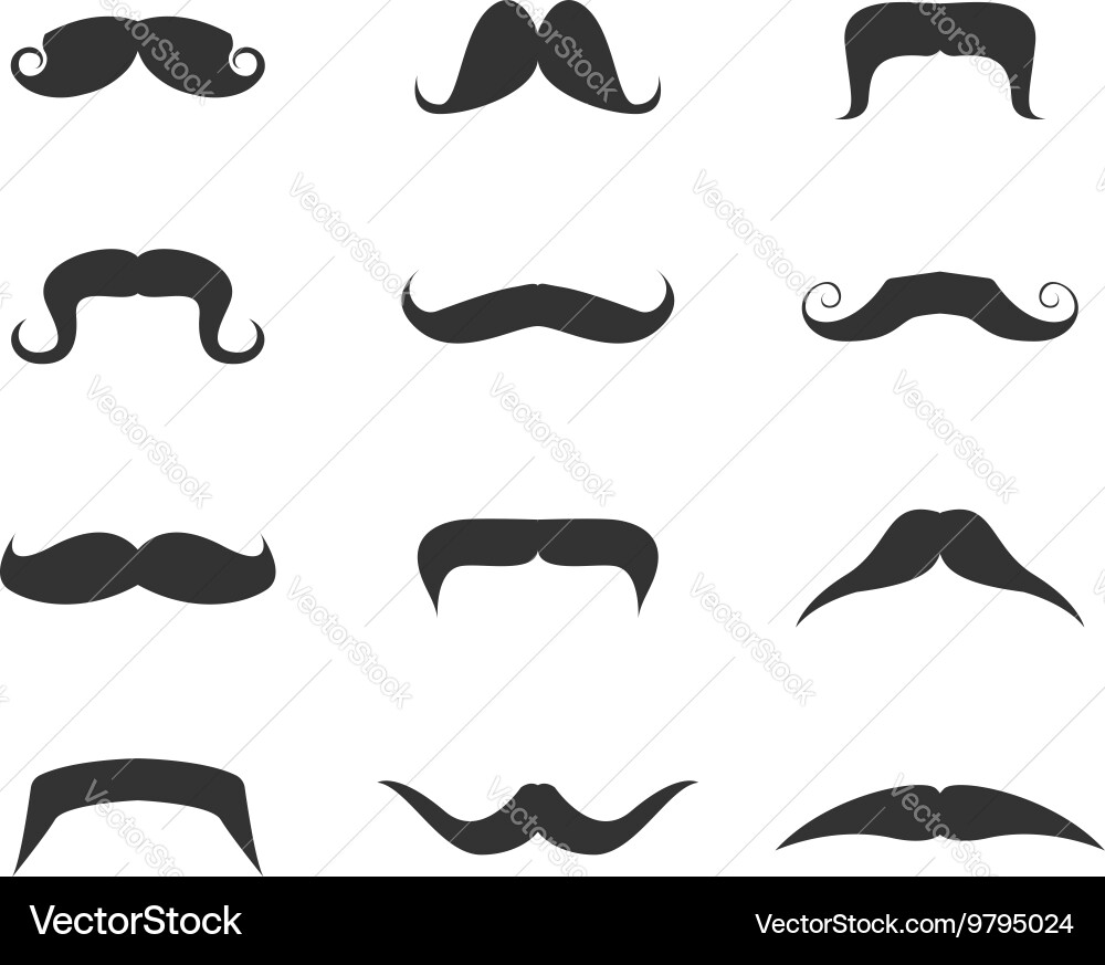 Mustache set Royalty Free Vector Image - VectorStock