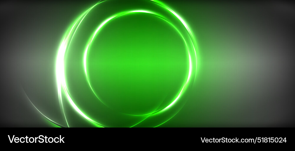 Neon glowing circle rays light round lines Vector Image