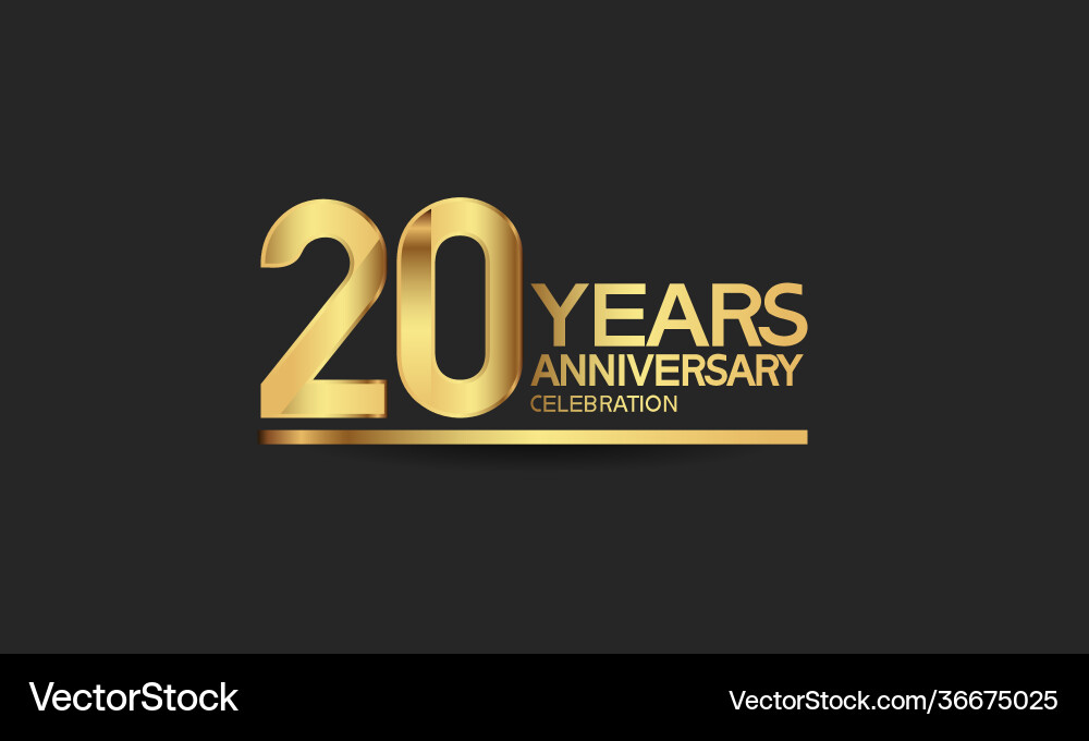 20 years anniversary celebration with elegant Vector Image