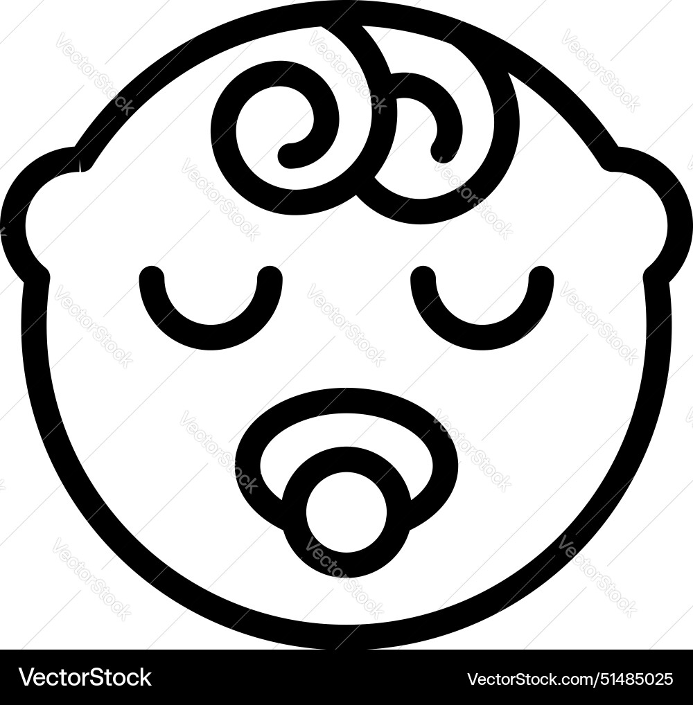 Baby face line art icon Royalty Free Vector Image
