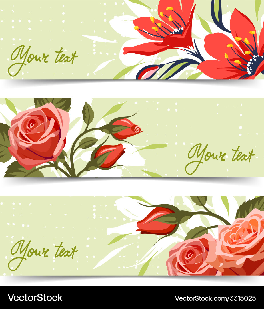 Banner with flowers Royalty Free Vector Image - VectorStock