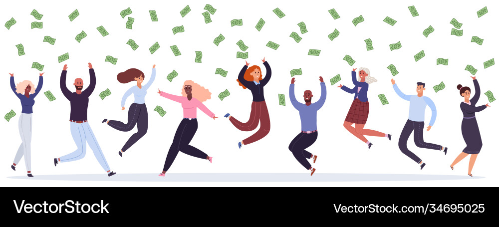 Business celebrating happy team Royalty Free Vector Image