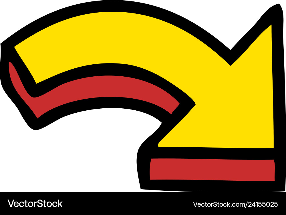 Cute cartoon directional arrow Royalty Free Vector Image