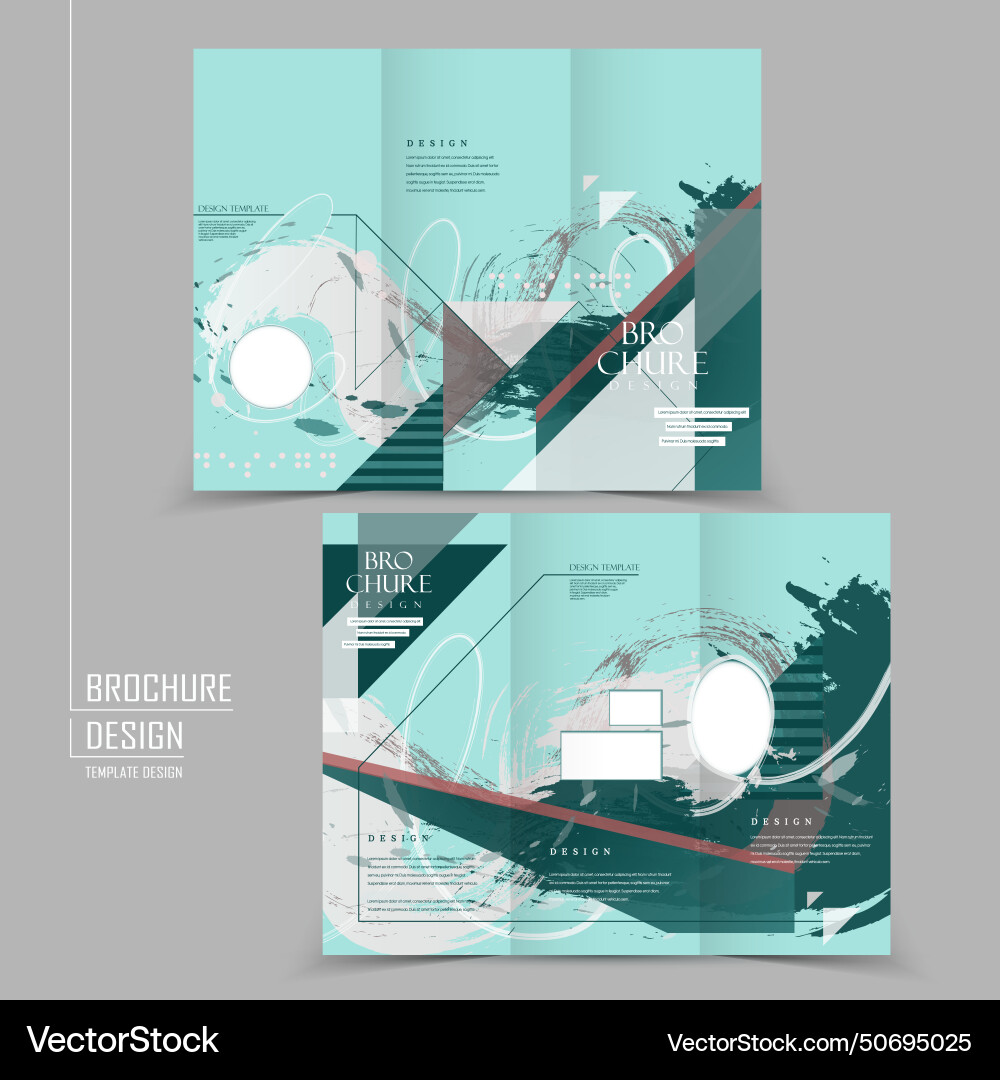 Elegant tri-fold template design Royalty Free Vector Image