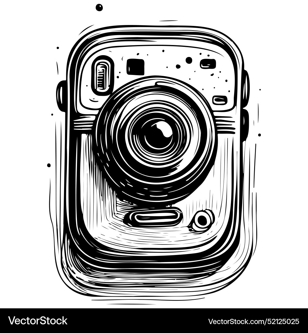 Instagram drawing realistic hand line art Vector Image