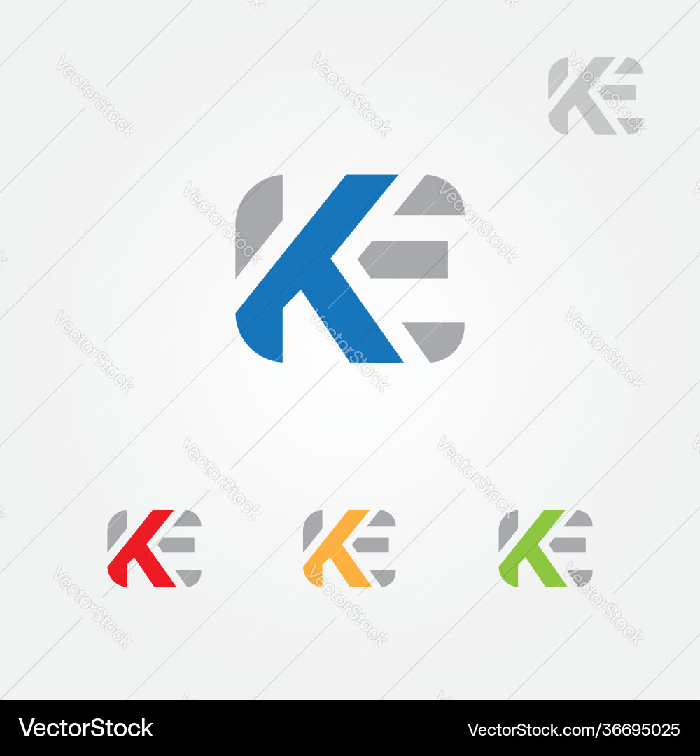 Ke letter logo template Royalty Free Vector Image