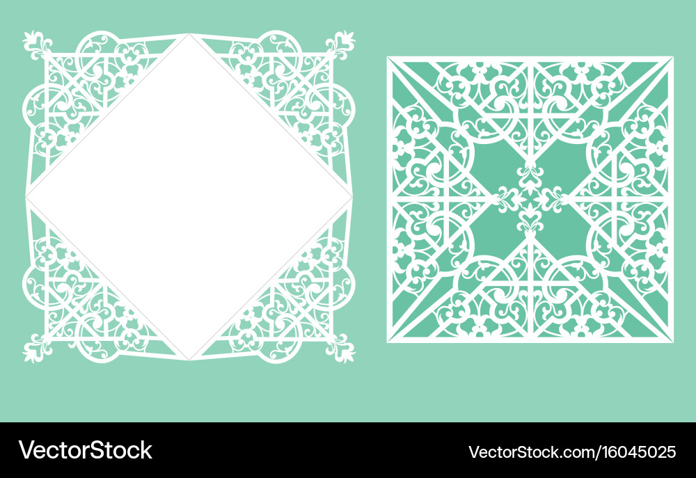 Laser cutting template Royalty Free Vector Image