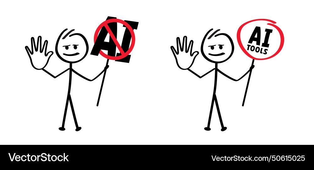 No artificial intelligence ai pictogram do Vector Image