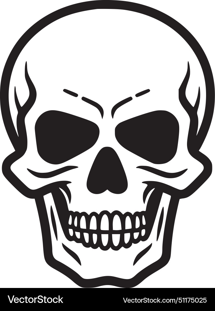 Skull - minimalist and simple silhouette Vector Image