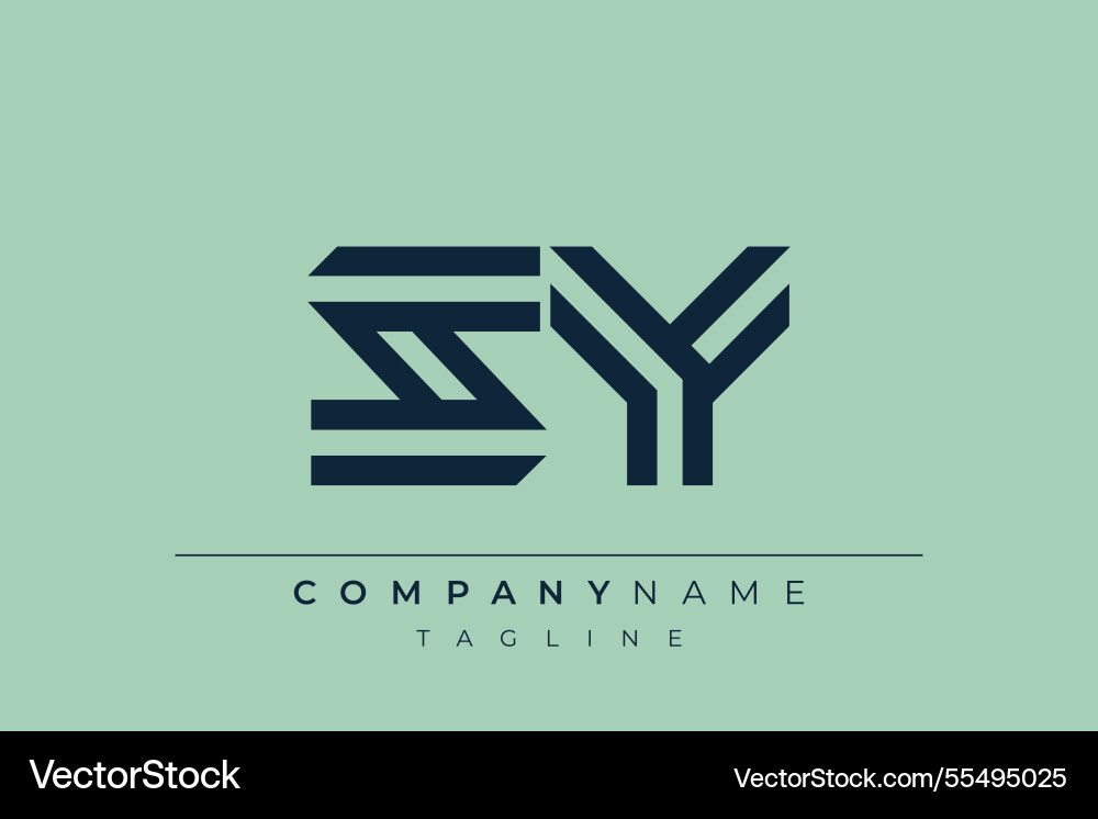 Sy minimal line logo Royalty Free Vector Image