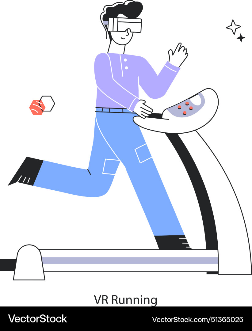 Vr running Royalty Free Vector Image - VectorStock