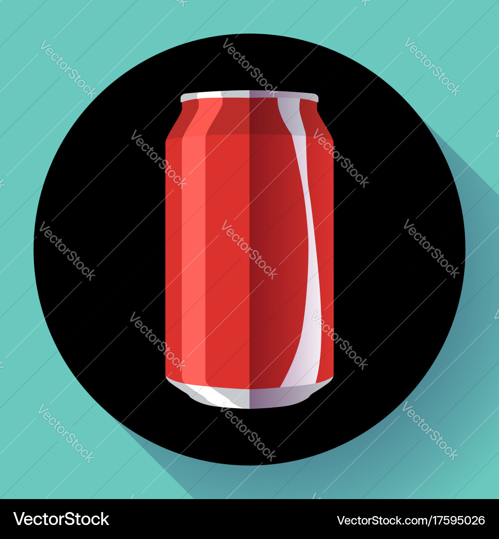 Flat cola can soda Royalty Free Vector Image - VectorStock