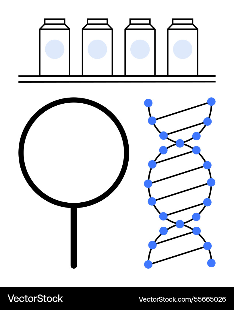 Food testing and genetic analysis with focus Vector Image