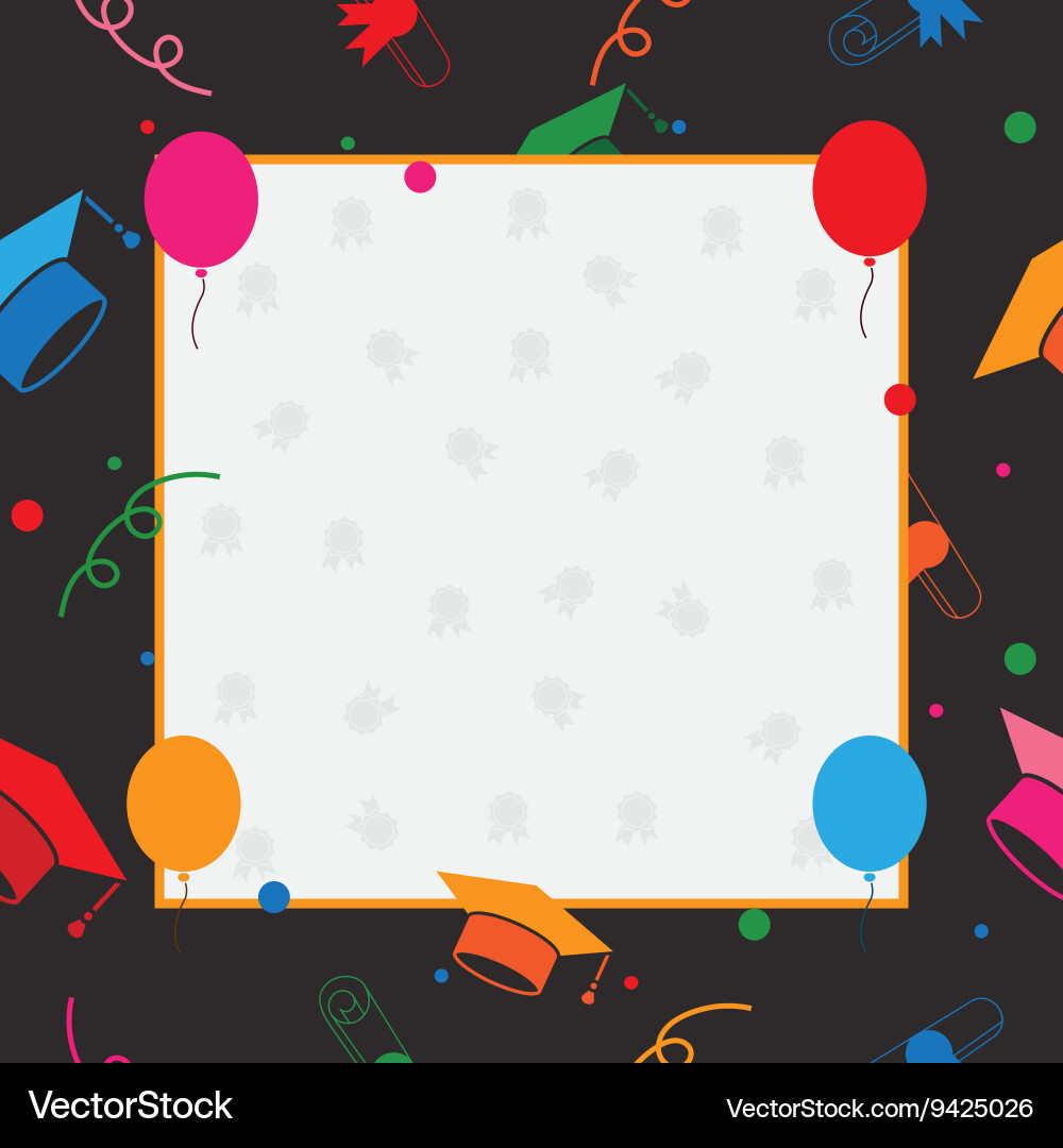Graduation invitation or postcard template Vector Image