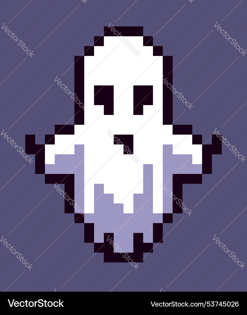 Halloween Geist in Pixelkunst Lizenzfreies Vektorbild