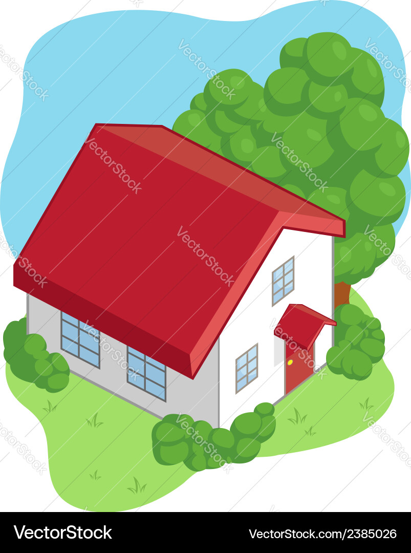 Isometric cartoon house Royalty Free Vector Image