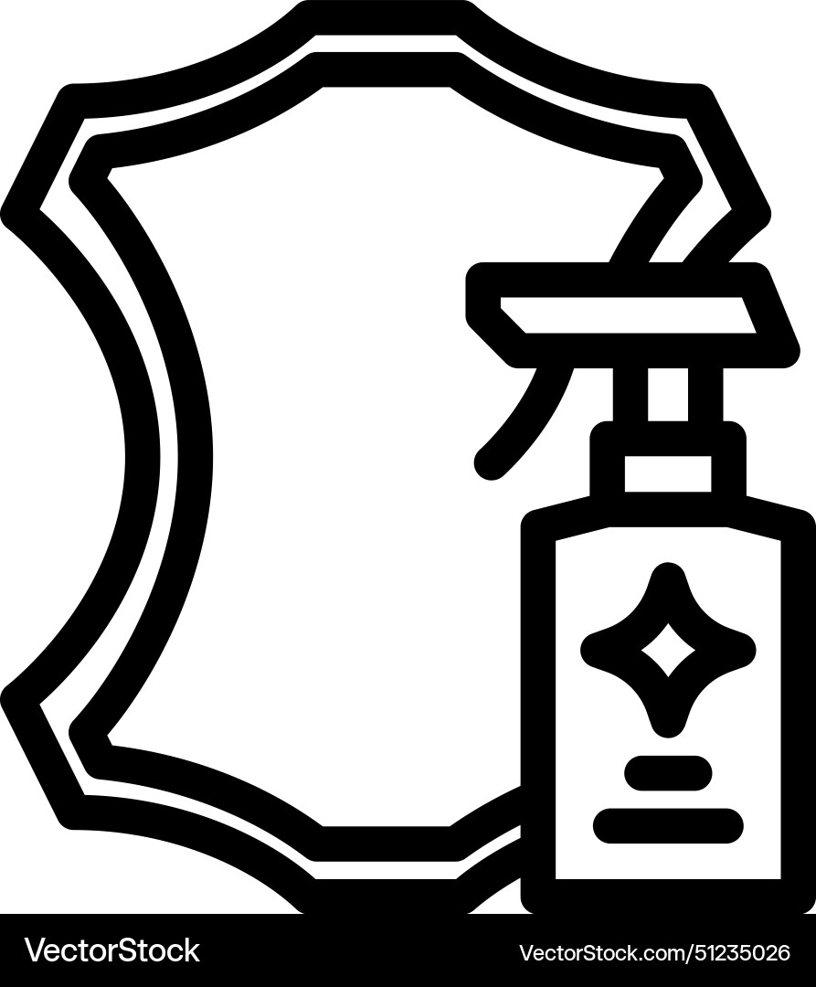 Leather cleaning line icon Royalty Free Vector Image