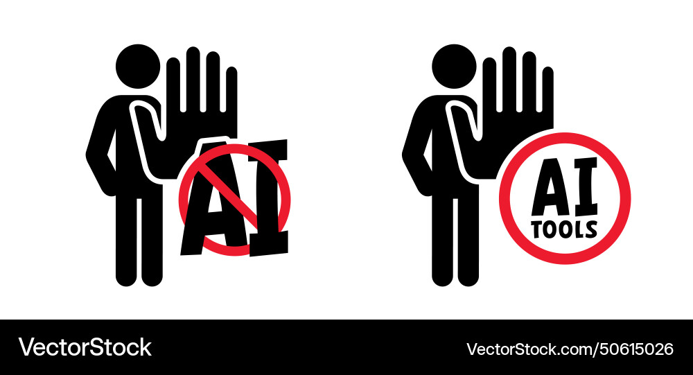 No artificial intelligence ai pictogram do Vector Image