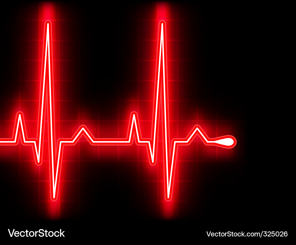 Red Heartbeat EKG Waveform Royalty Free Vector Image