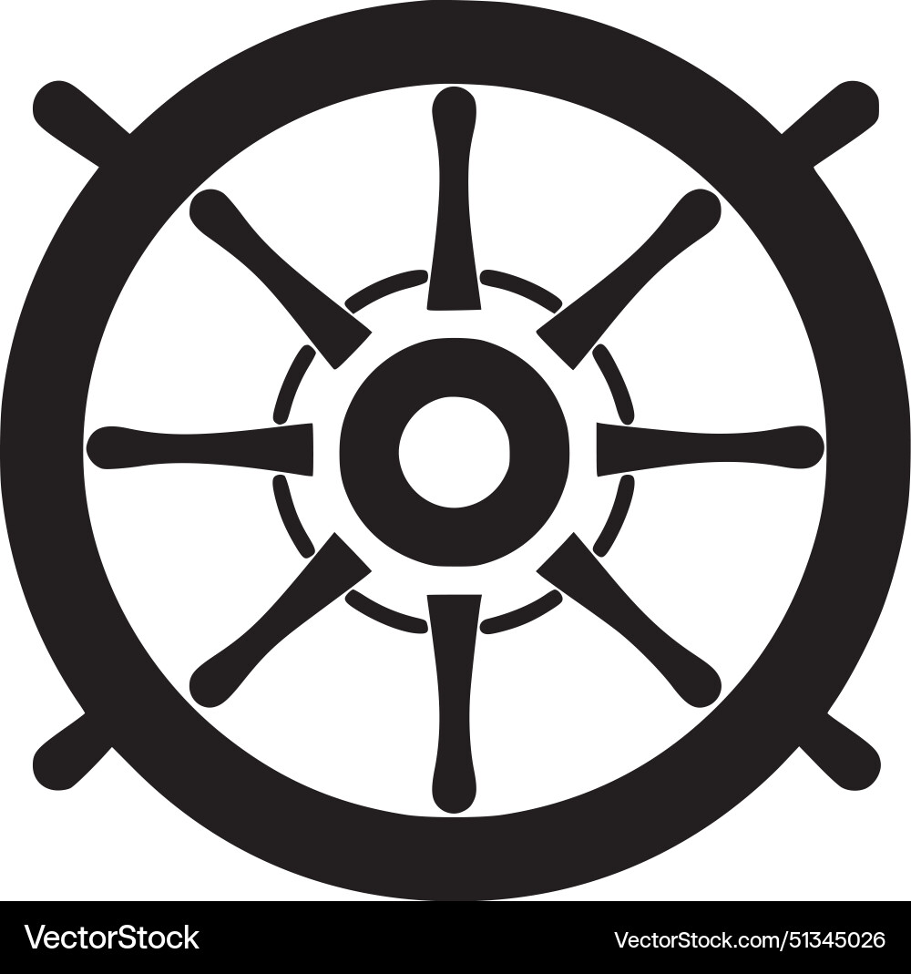 Ship wheel - minimalist and flat logo Royalty Free Vector