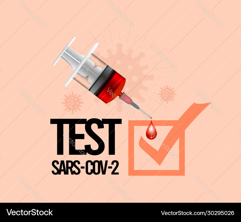 Test for coronavirus with a syringe and drop Vector Image
