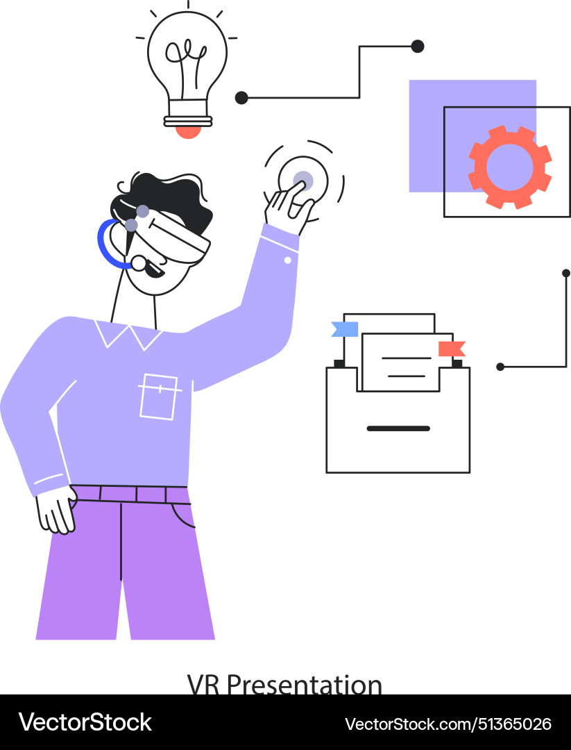 Vr presentation Royalty Free Vector Image - VectorStock