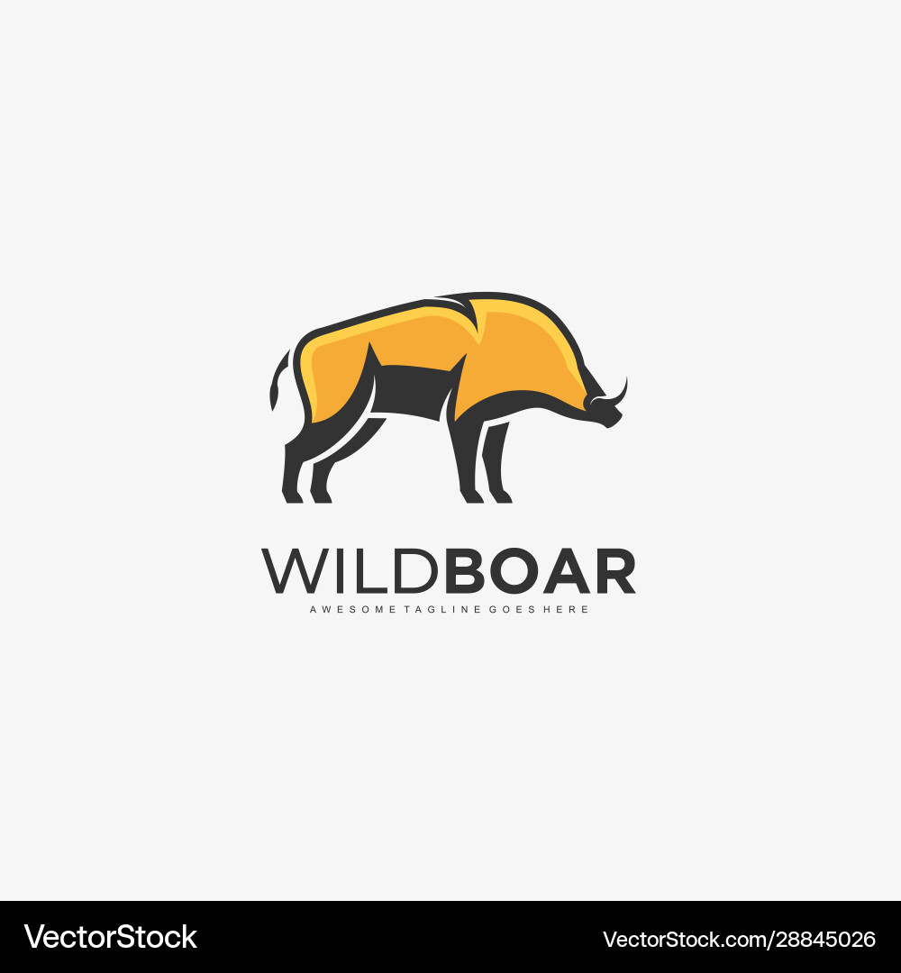 Wild boar template Royalty Free Vector Image - VectorStock