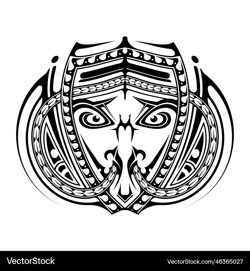 Abstract chinese face tattoo Royalty Free Vector Image