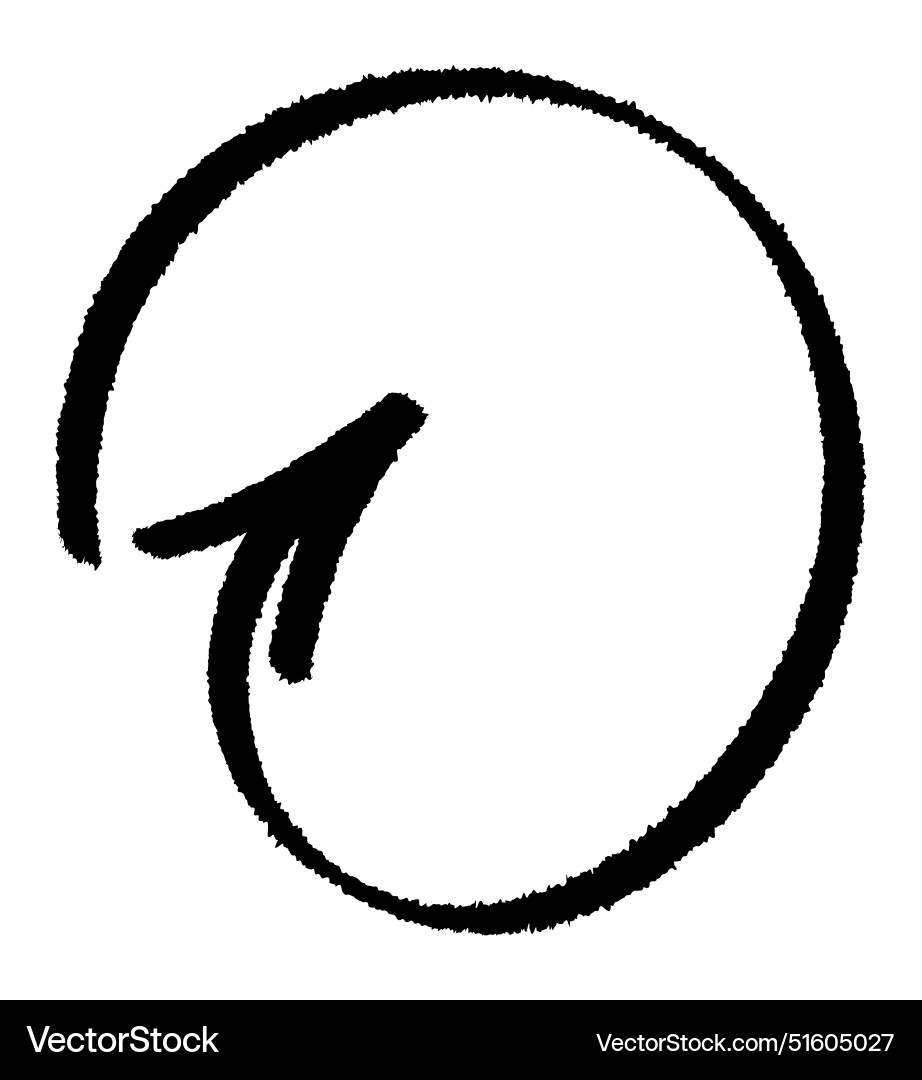 Brush Styled Upward Arrow In A Loop Royalty Free Vector