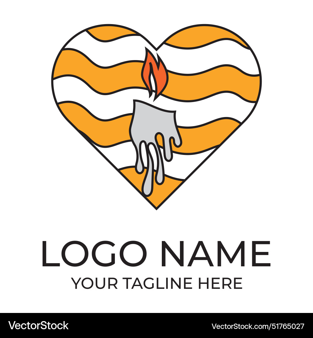 Candle light logo design template Royalty Free Vector Image