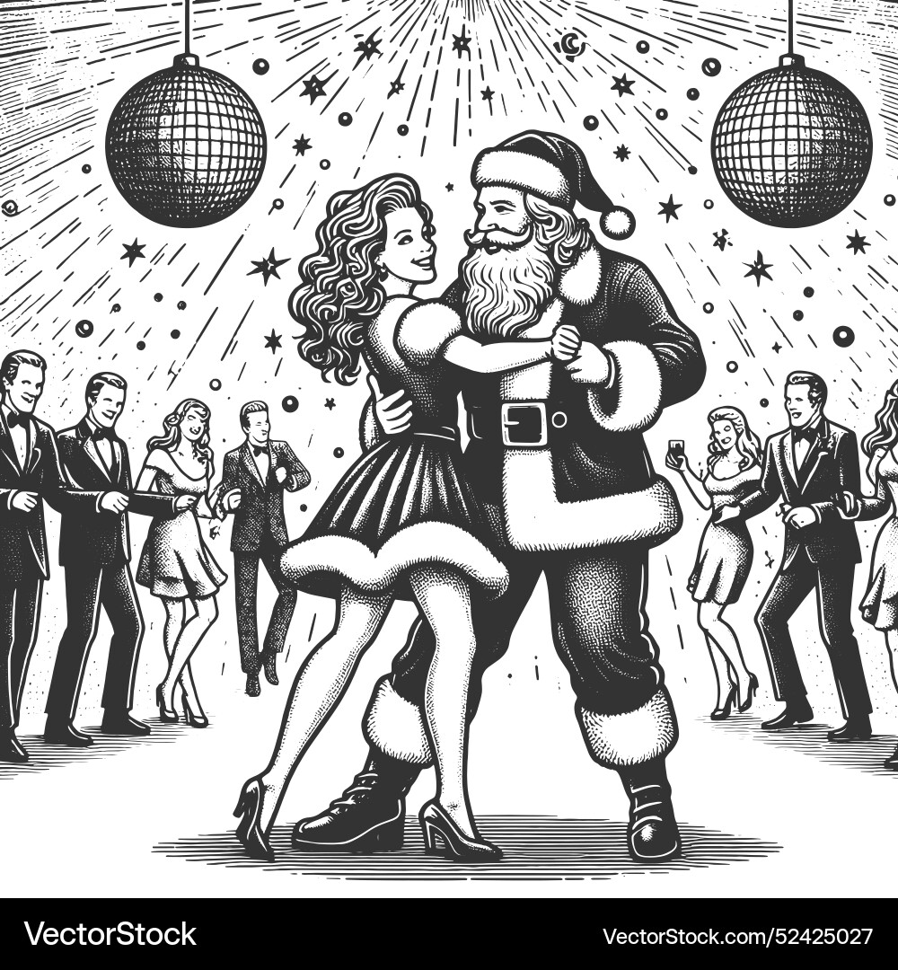 Christmas dance party santa Royalty Free Vector Image