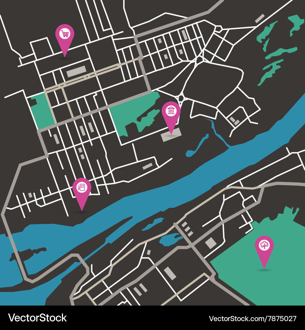 City map Royalty Free Vector Image - VectorStock