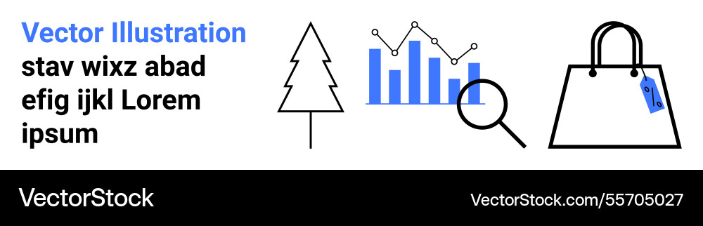 Data analytics shopping insights Royalty Free Vector Image