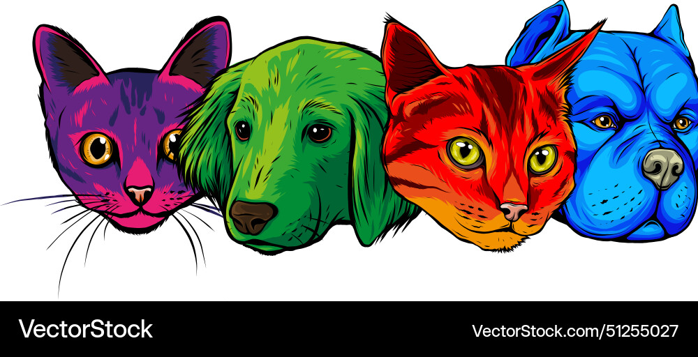 Dog cat face icon pet Royalty Free Vector Image