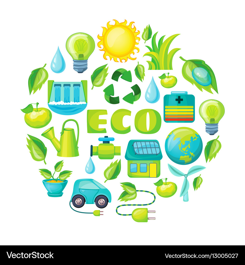 Ecology cartoon composition Royalty Free Vector Image
