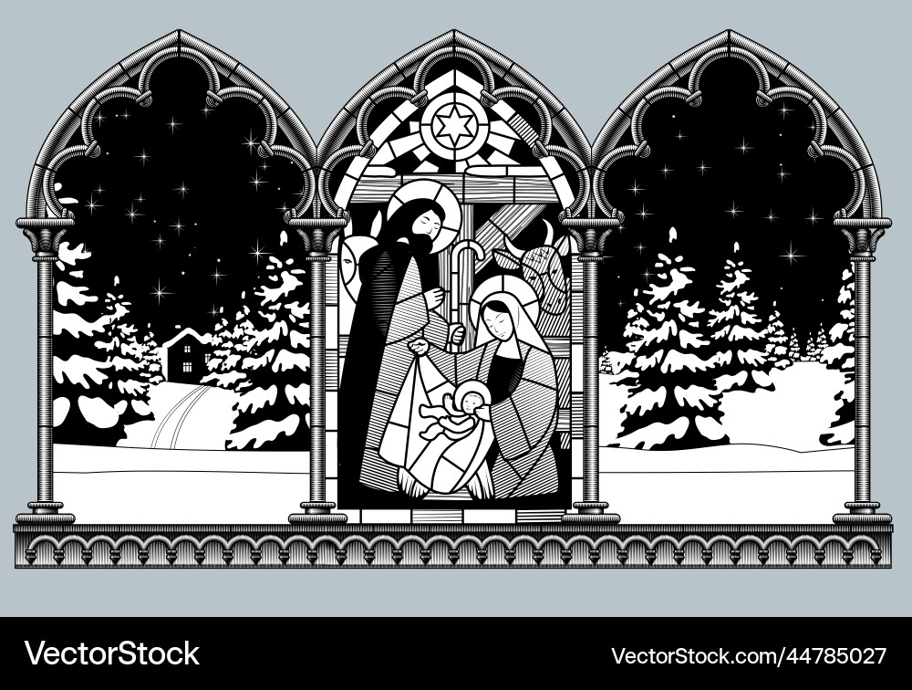 Engraved vintage drawing of gothic frame Vector Image