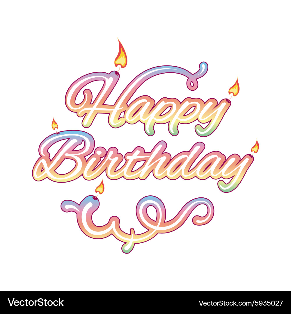 Happy birthday isolated text Royalty Free Vector Image