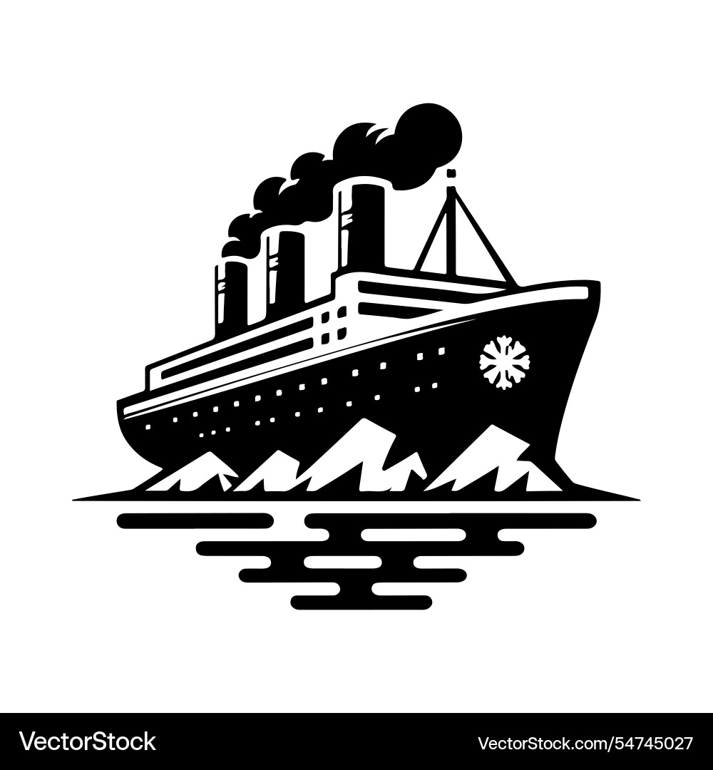 Icebreaker silhouette high-quality designs Vector Image