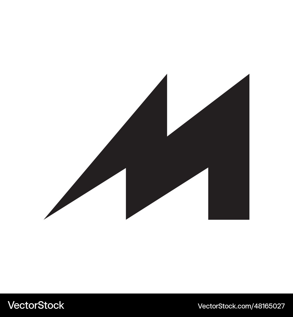 M electrical logo design concept isolated Vector Image
