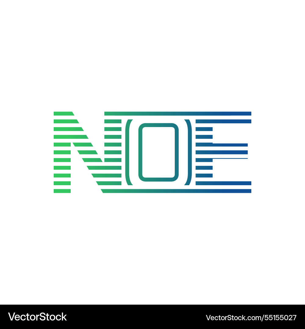 Modern noe logo design letter minimalist Vector Image