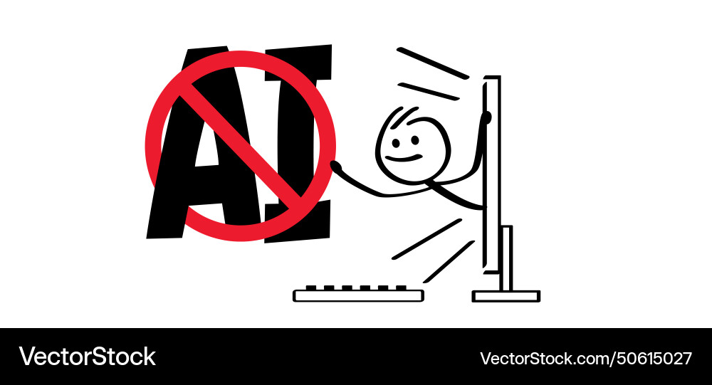 No artificial intelligence ai pictogram do Vector Image