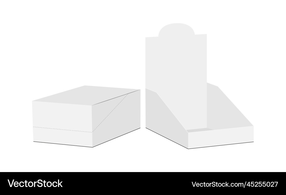Rectangular counter display box mockup Royalty Free Vector