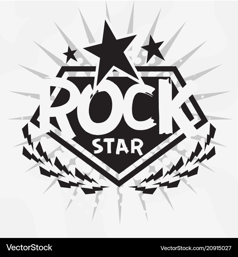 Rock star live to type design Royalty Free Vector Image