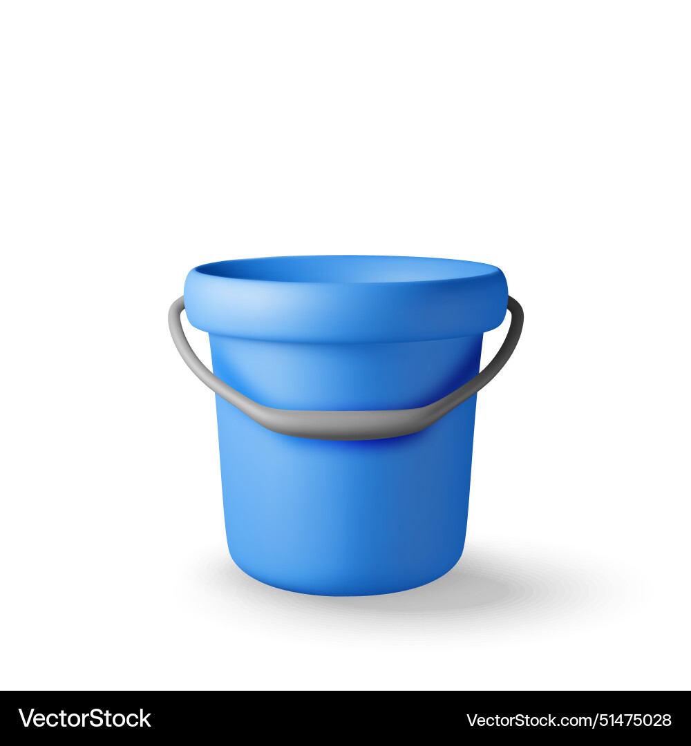 3d empty plastic bucket isolated Royalty Free Vector Image