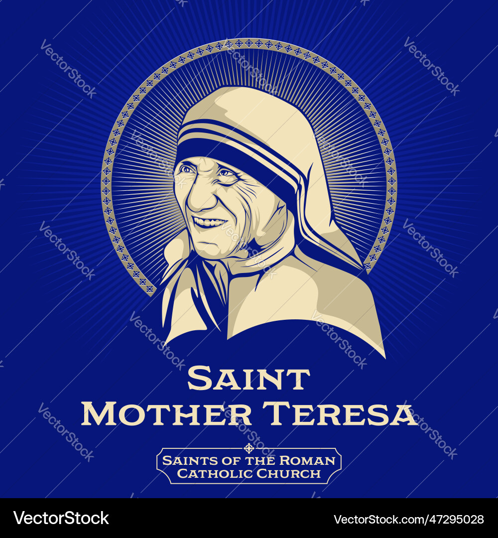 Catholic saints mother teresa Royalty Free Vector Image