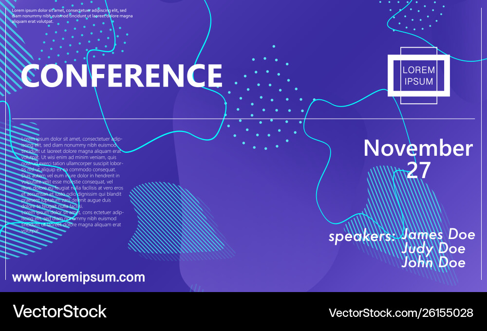 Conference announcement design template Royalty Free Vector